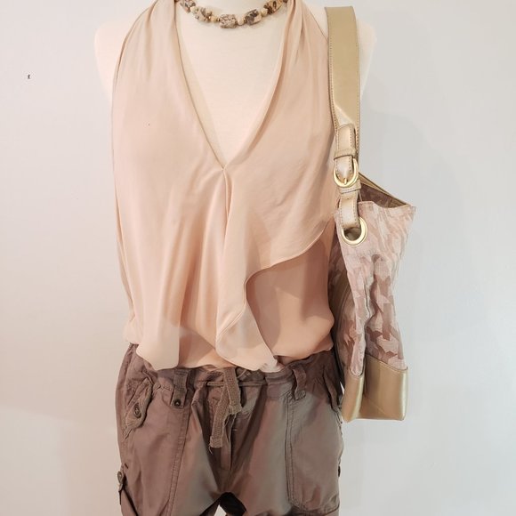 Haute Hippie | Tops | Haute Hippie Halter Top Light Camel | Poshmark